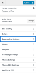 Essence Pro Theme Setup